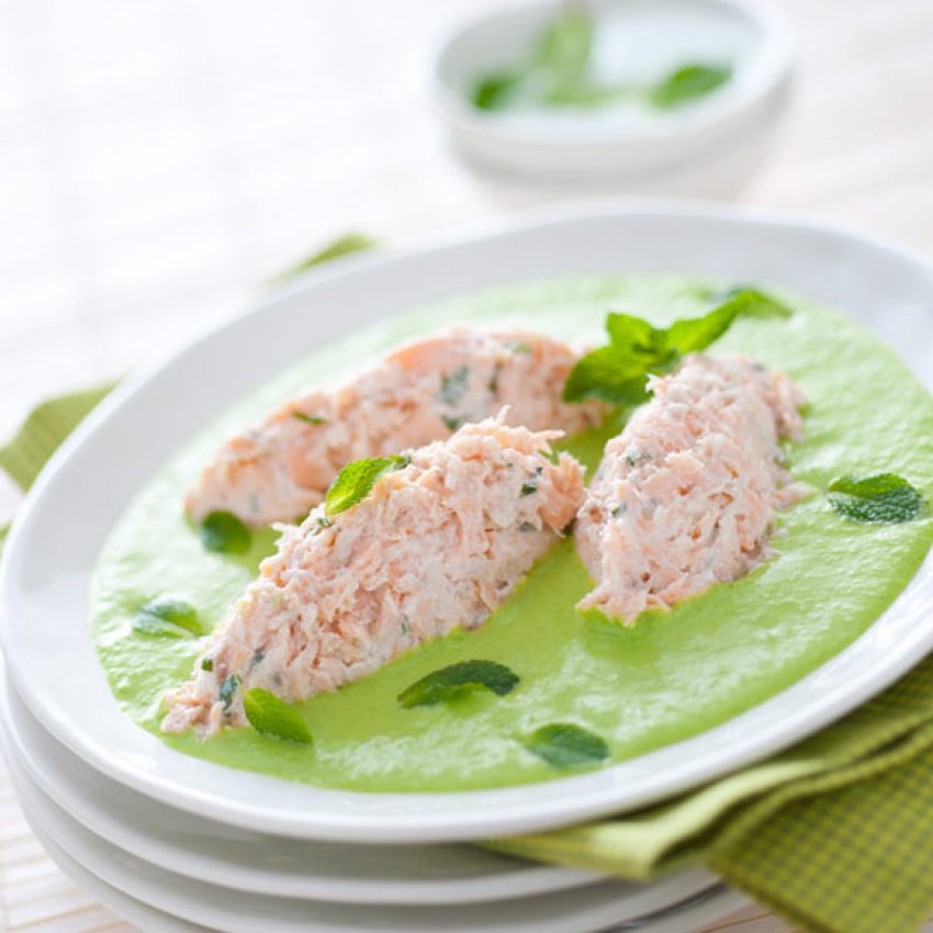 Fileto peshku me krem bizelesh - Receta Kuzhine